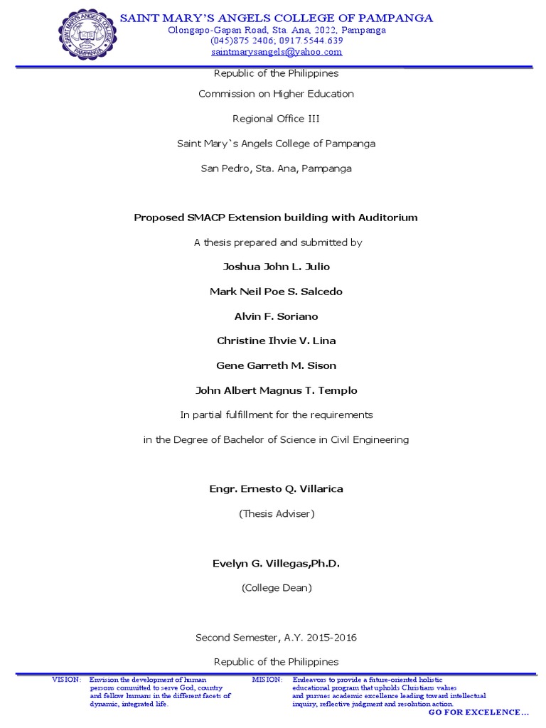 Proposed SMACP Extension Building With Auditorium | PDF