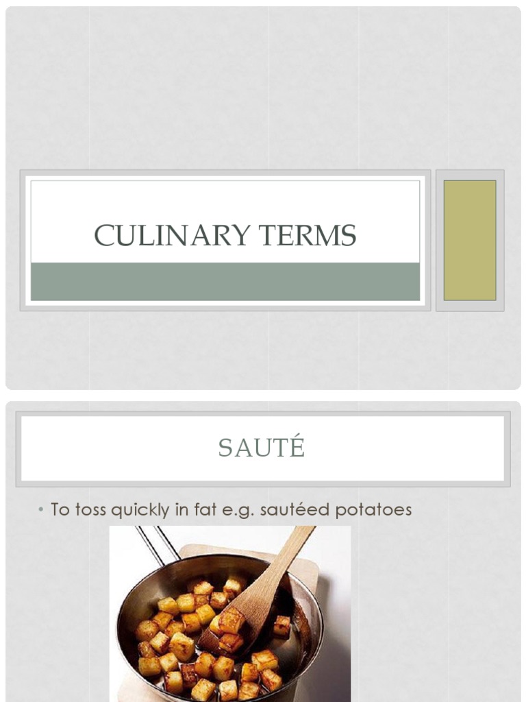 Culinary Terms Powerpoint | PDF | Soup | Foods