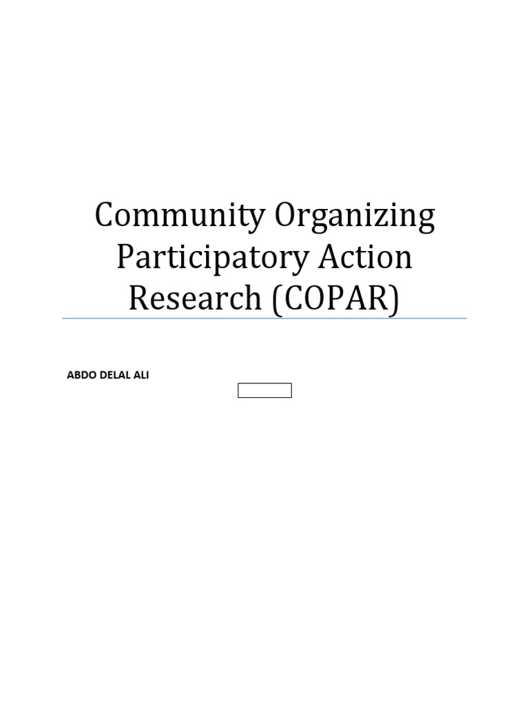 Community Organizing Participatory Action Research | PDF | Community ...