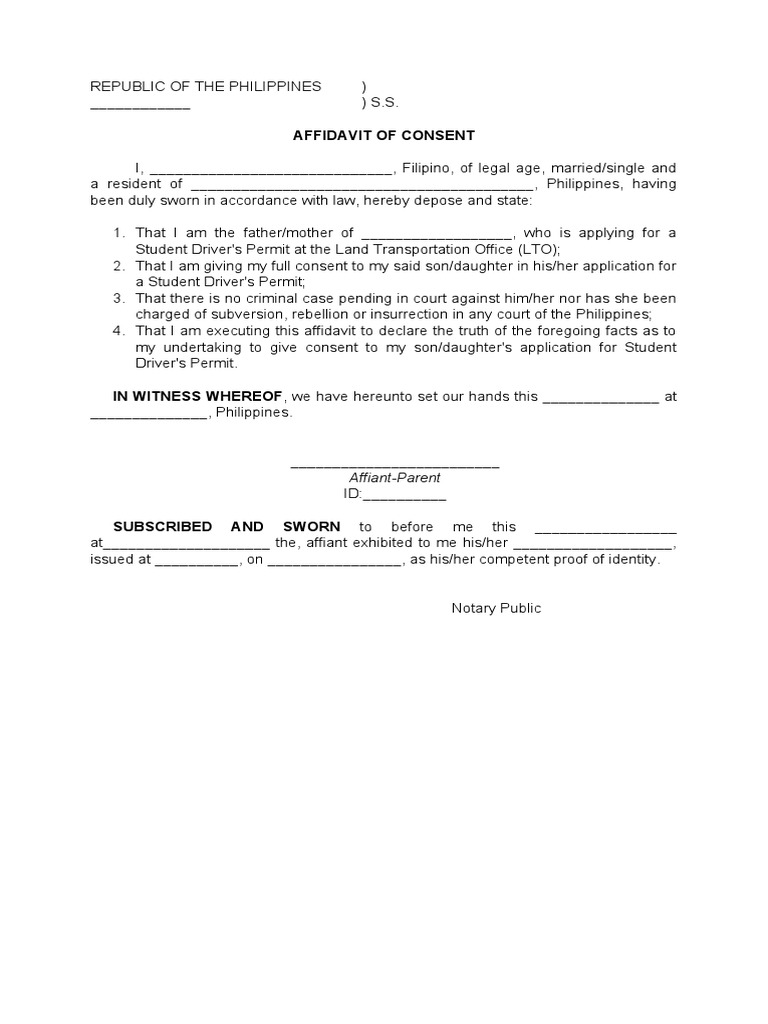 CONSENT LTO (Sample) | PDF