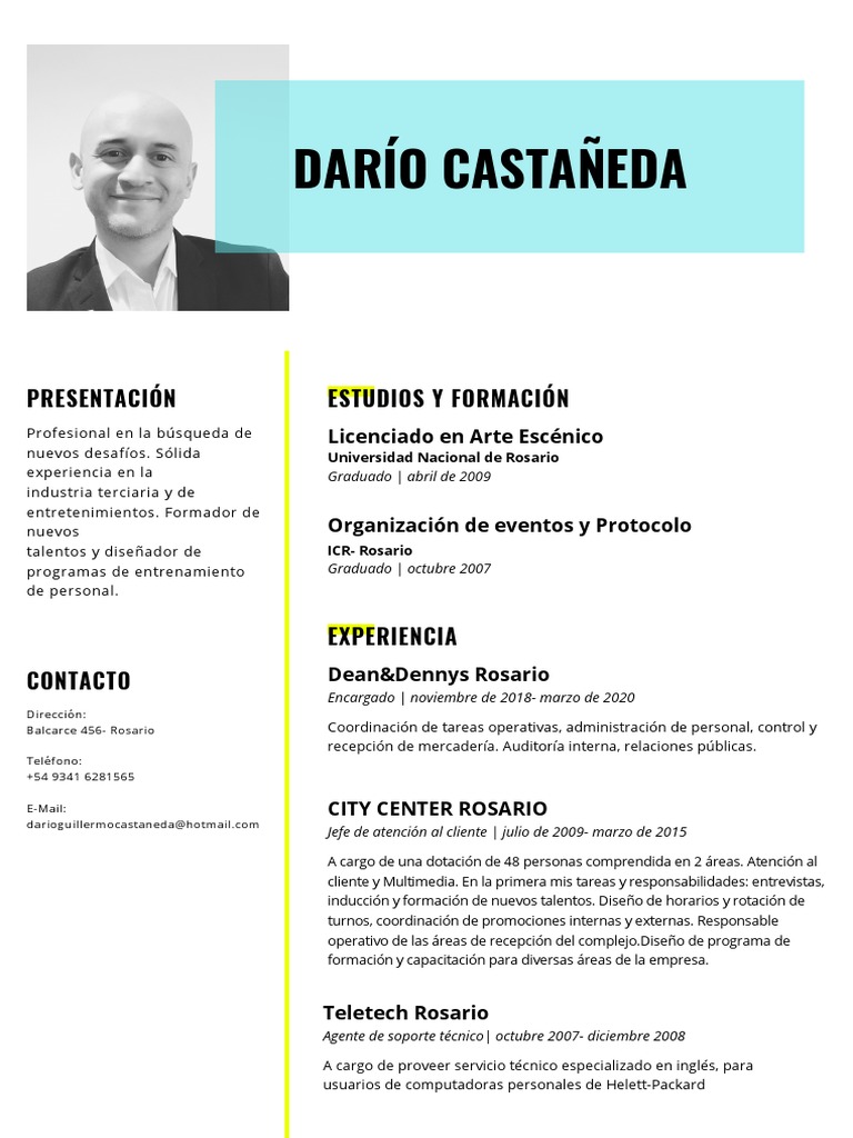 Darío Castañeda CV 2020 | PDF | Informática | Informática y tecnología ...