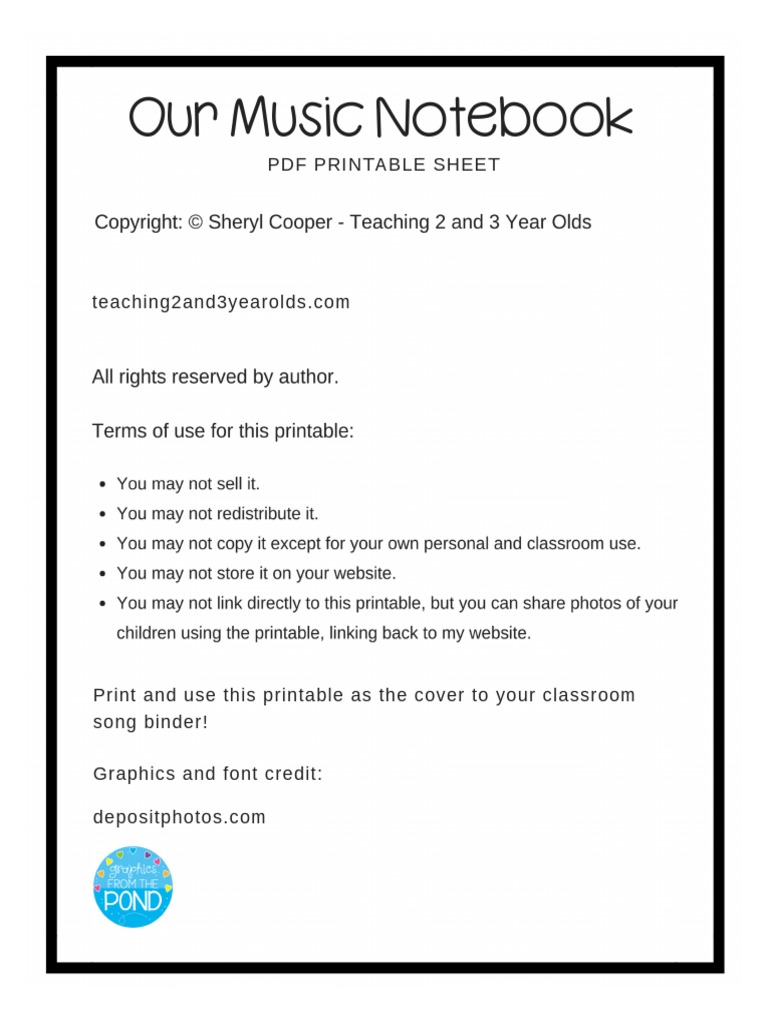 Our Music Notebook: PDF Printable Sheet | PDF