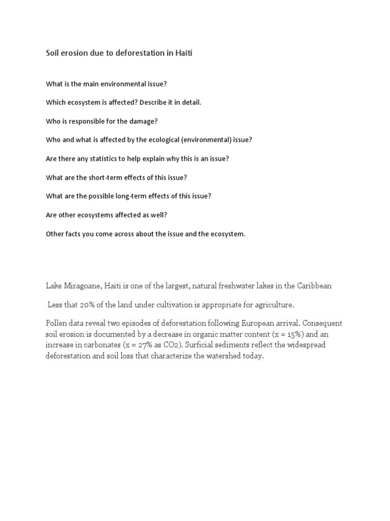 Deforestation and Soil Erosion in Haiti | PDF | Ecosystem | Food Web