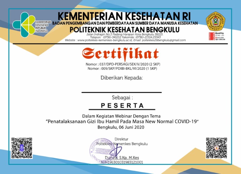 SERTIFIKAT WEBINAR - Nama | PDF