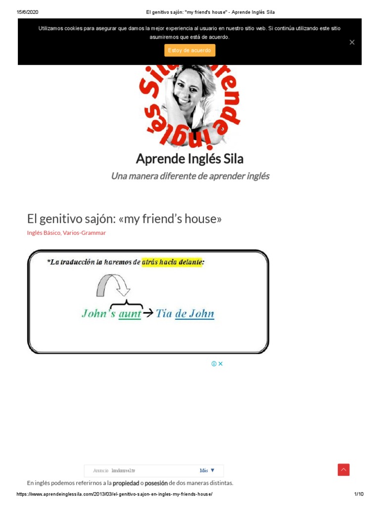 El Genitivo Sajón - My Friend's House - Aprende Inglés Sila | PDF ...