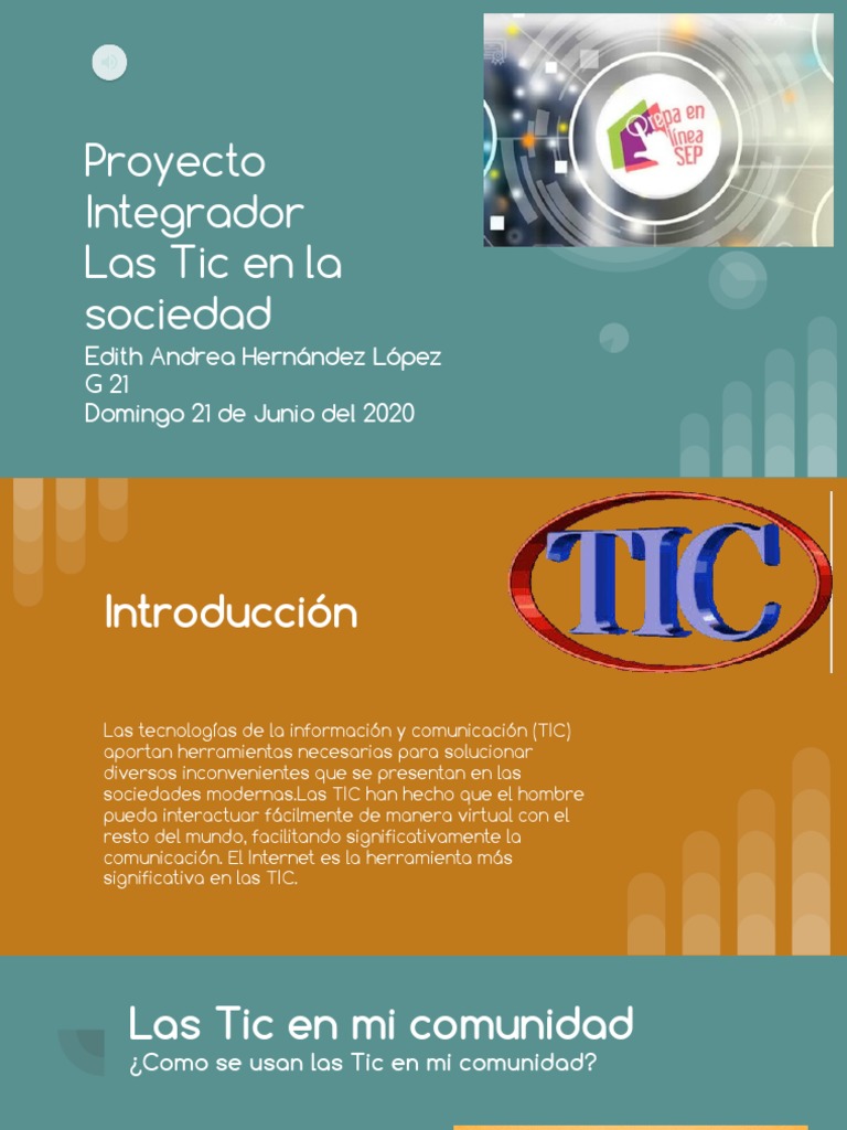 Proyecto Integrador Las Tic en La Sociedad | PDF
