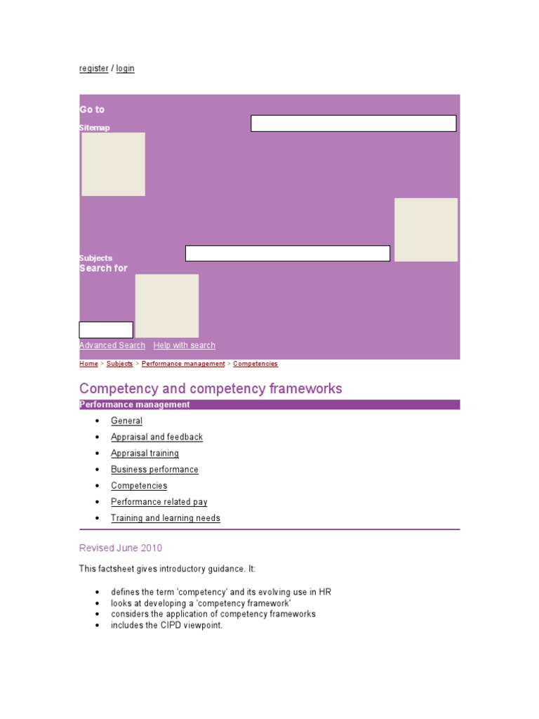 Competency and Competency Frameworks: Go To | PDF | Competence (Human ...