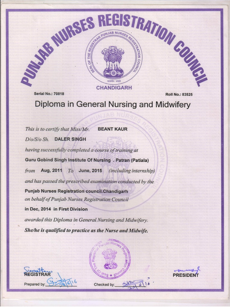 GNM Certificate | PDF