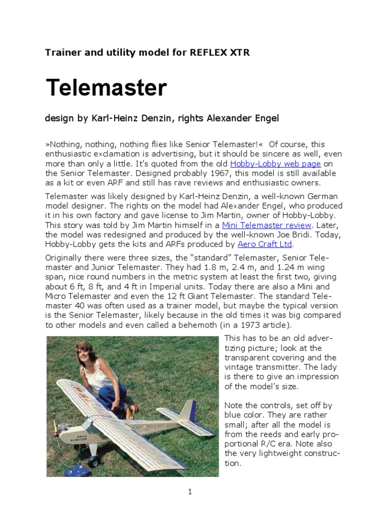 Plans - Telemaster | PDF | Flap (Aeronautics) | Aileron