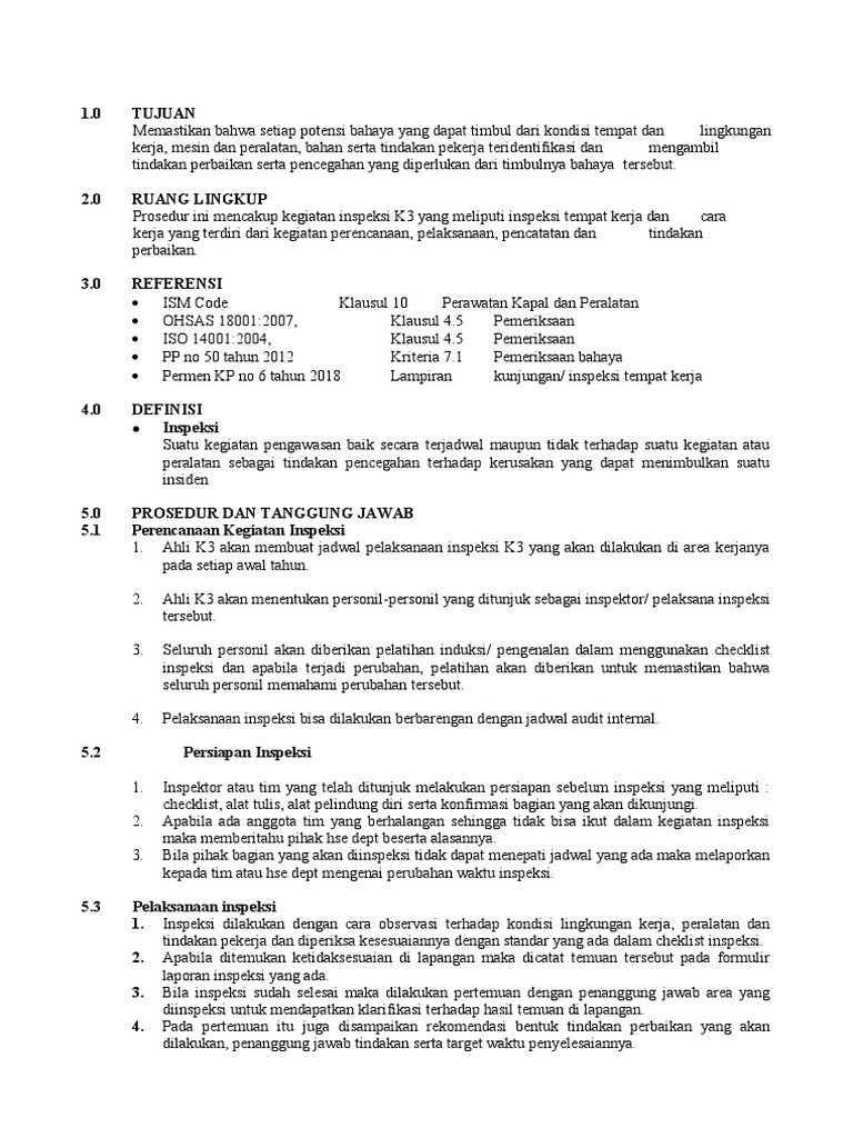 SOP Safety Patrol K3 | PDF