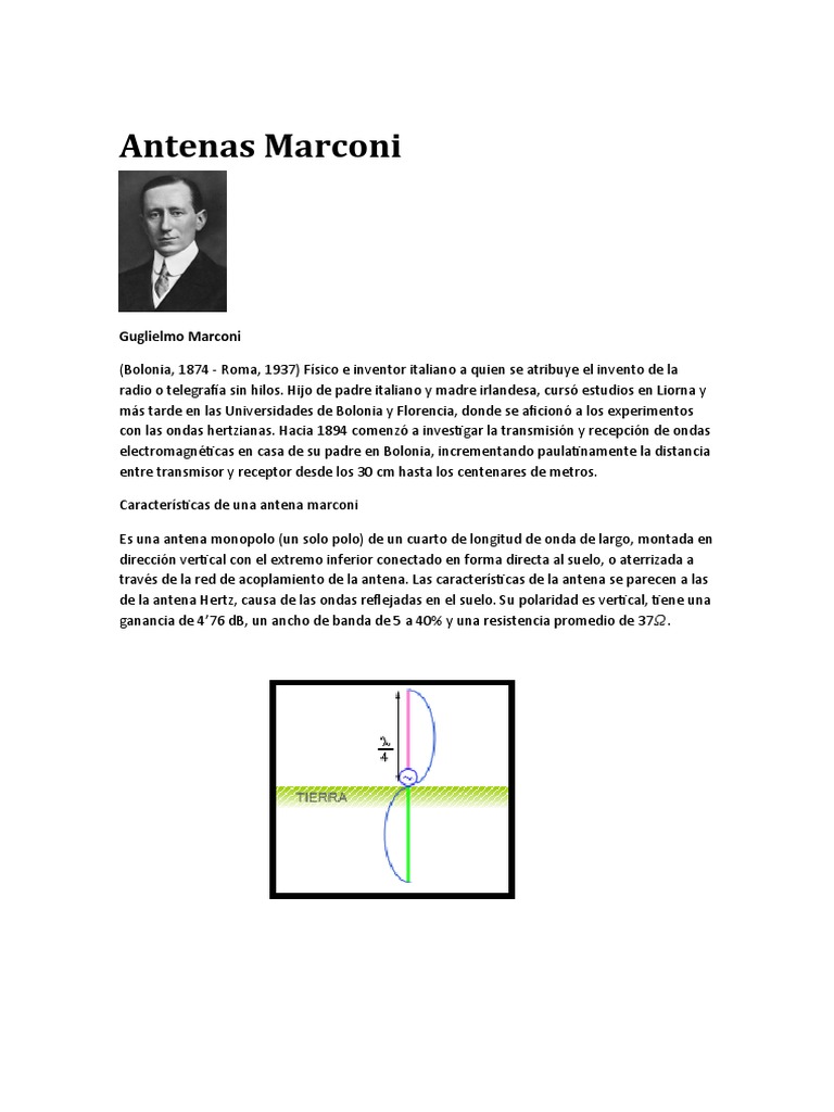 Características y Usos de Antenas Marconi | PDF | Antena (Radio) | Radio