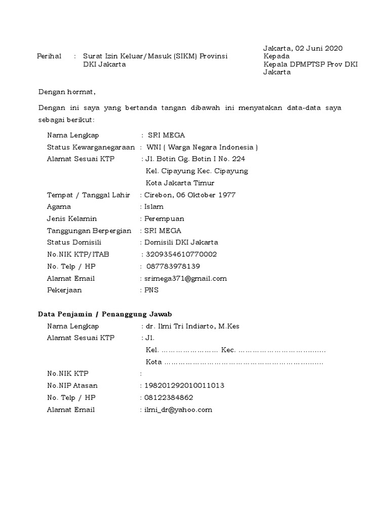 Formulir Sikm | PDF