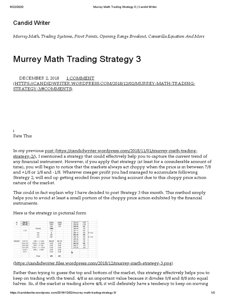Murrey Math Trading Strategy 3 - Candid Writer | PDF | Business ...