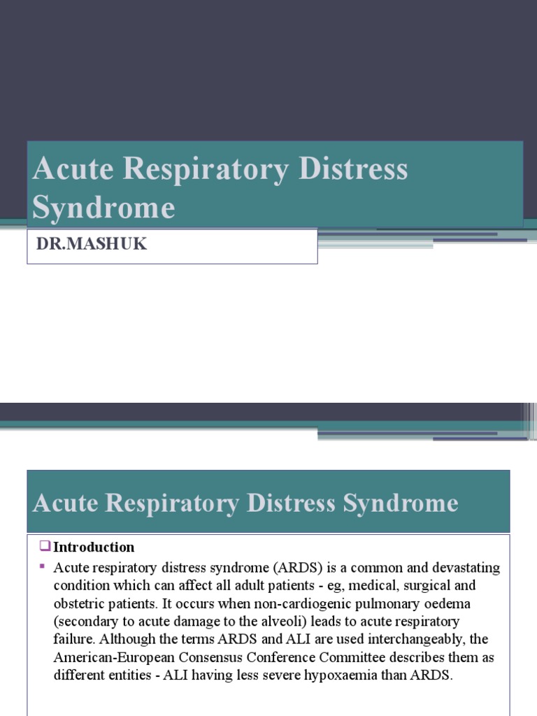 Acute Respiratory Distress Syndrome | PDF | Respiratory System | Sepsis