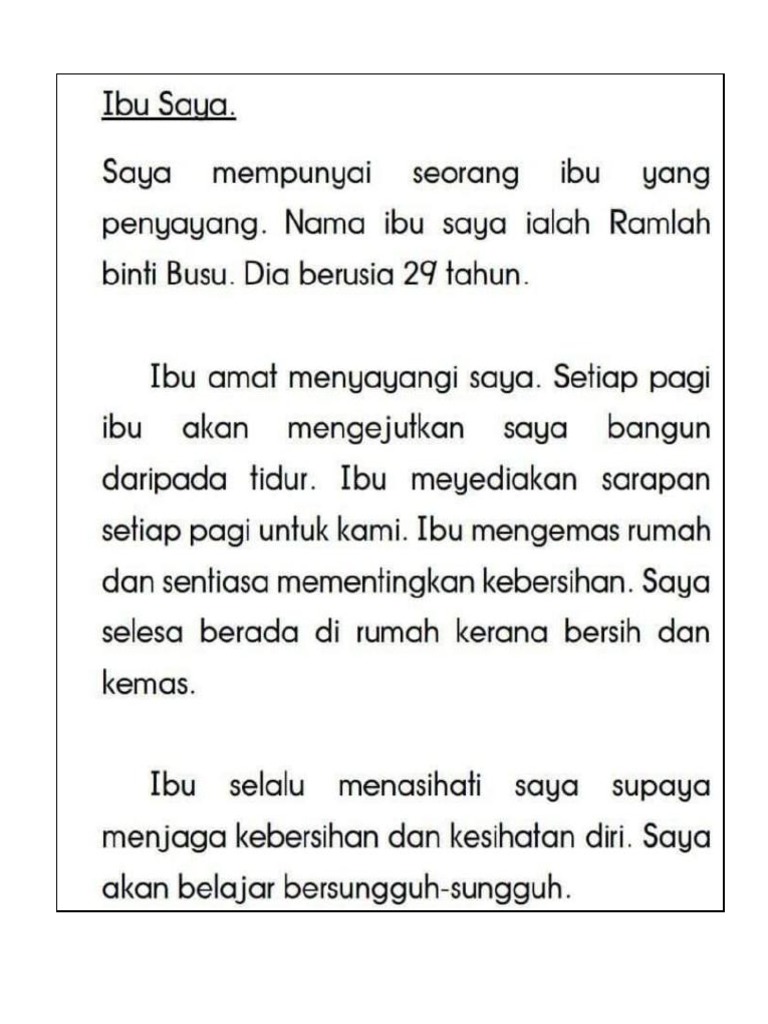 Karangan Ibu Saya Pdf