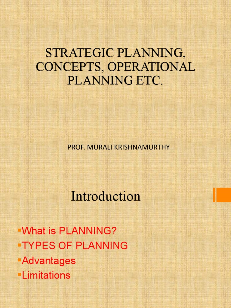 L 3 Strategic Planning, Concepts, Operational Planning Etc | Download ...