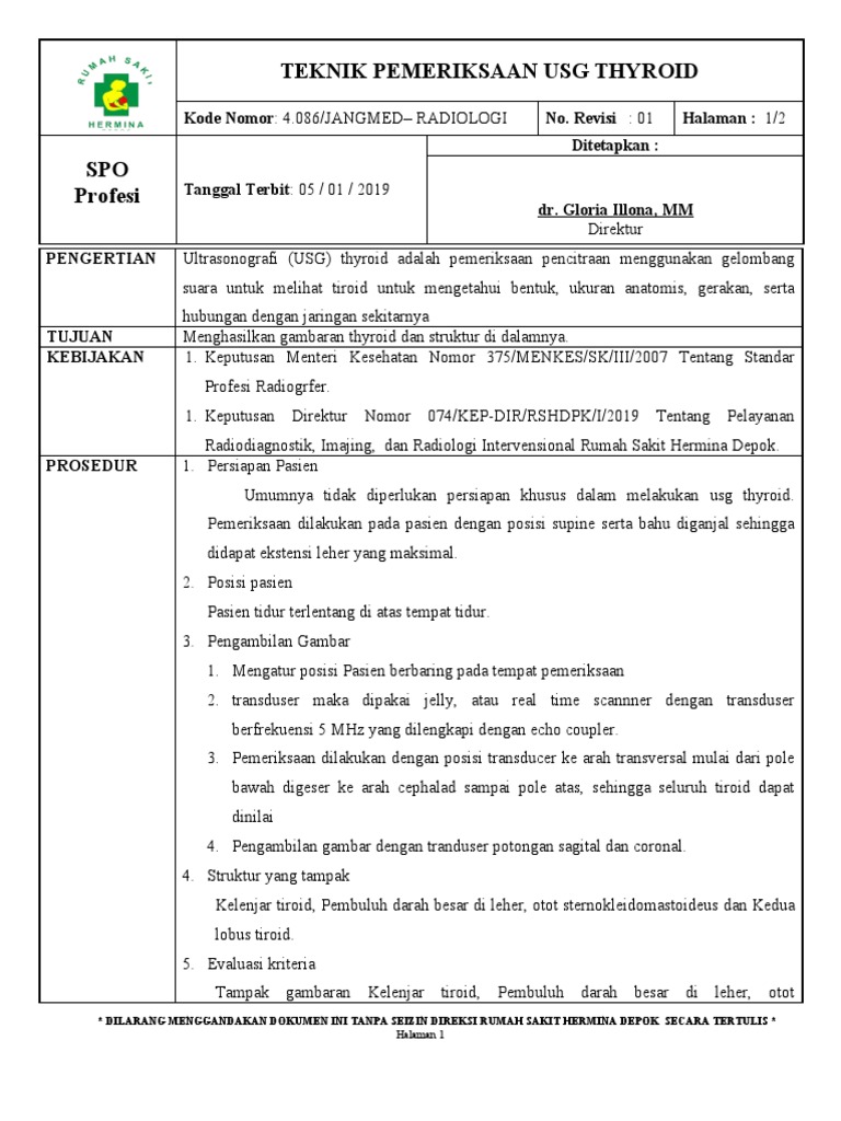 Teknik USG Kelenjar Tiroid | PDF