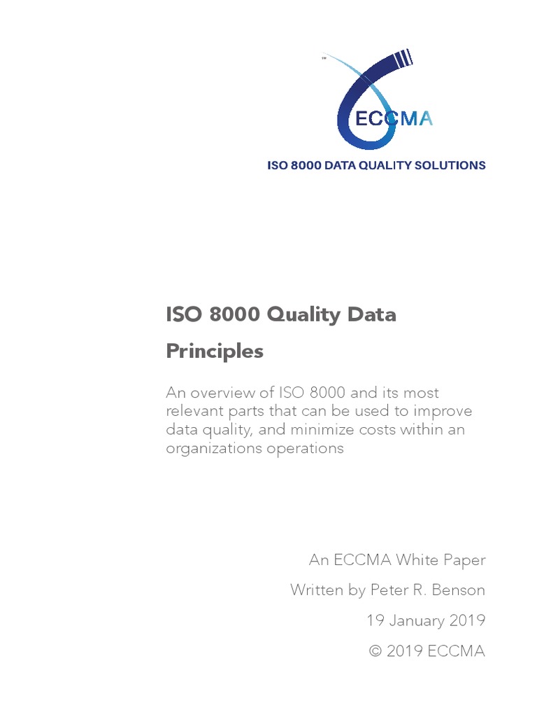 ISO 8000 Quality Data Principles | PDF | File Format | Information