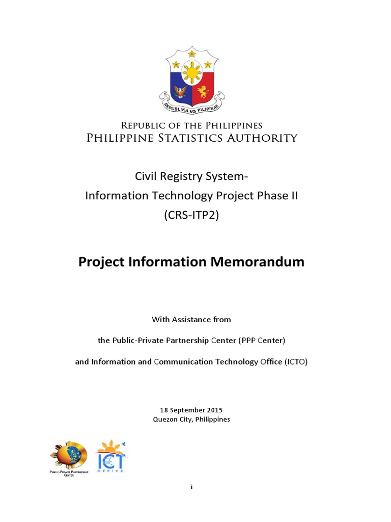 Project Information Memorandum: Civil Registry System-Information ...