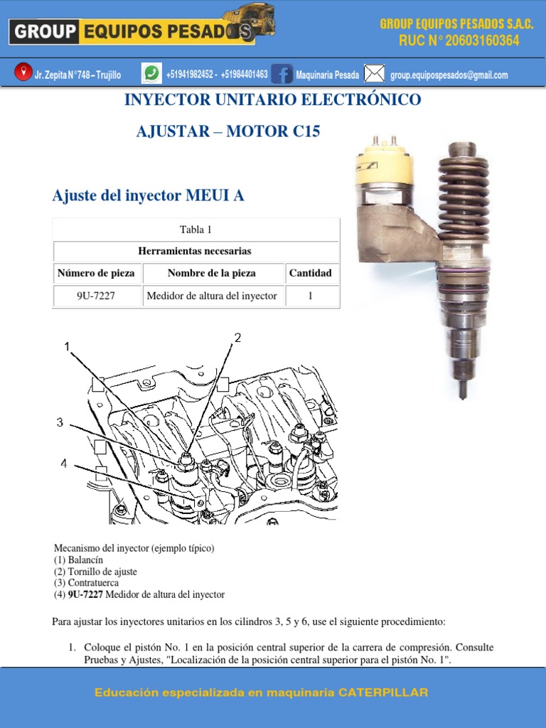 Ajuste de Inyectores MEUI C15 | PDF | Máquinas rotativas | Tornillo