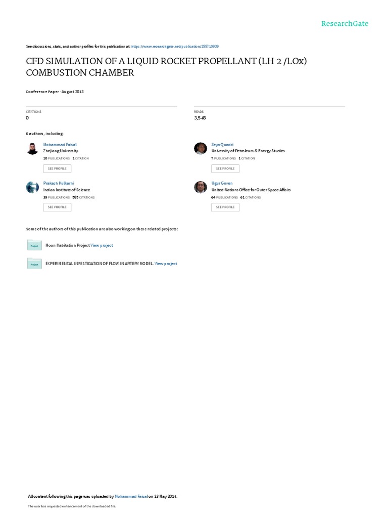 CFD Simulation of LH2/LOx Combustion | PDF | Rocket Engine | Rocket ...