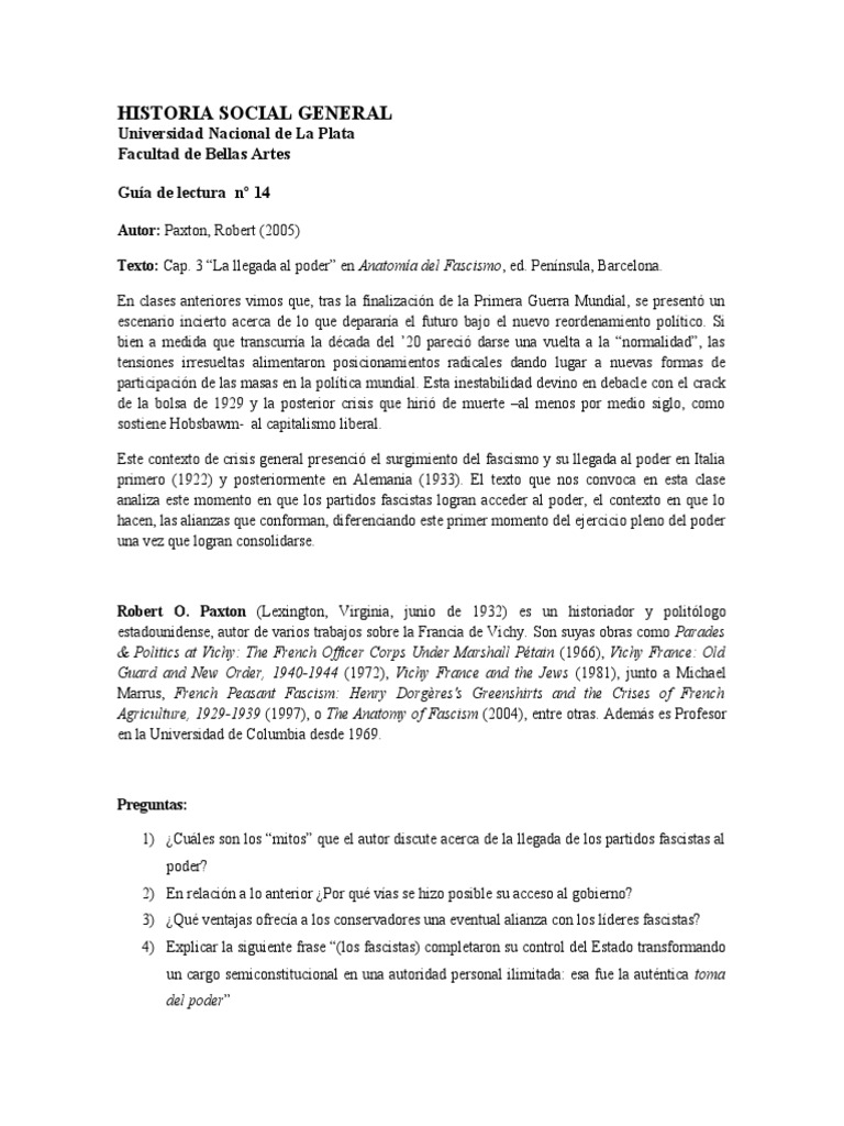 Guía Paxton TP14 | PDF | Fascismo | Teorías políticas