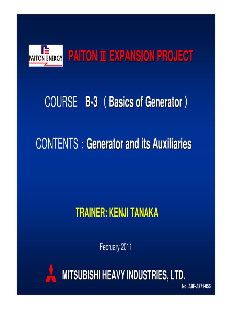 B-3. Basic of Generator | PDF | Electric Generator | Components