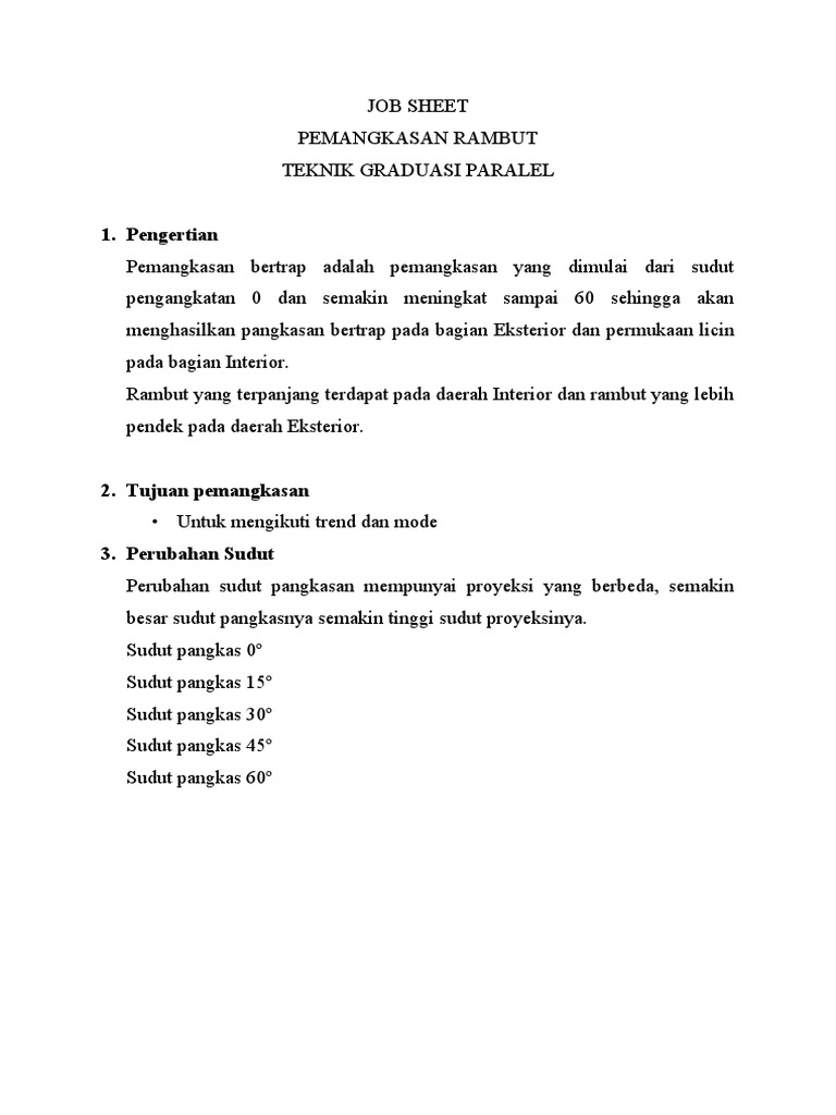 Jobsheet Teknik Pemangkasan Graduasi | PDF | Griya & Taman