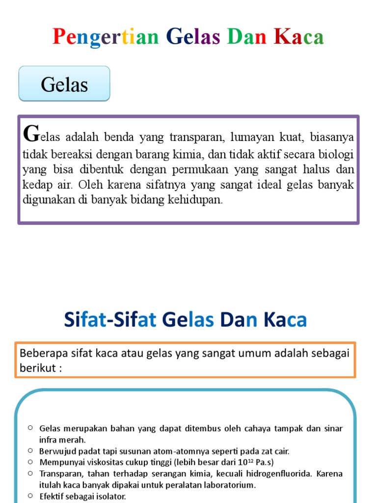 Pengertian Gelas Dan Kaca | PDF