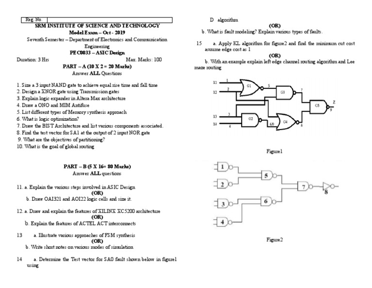 Ec0033-Asic Design-Model Qp-Vii Sem-Set2 | PDF