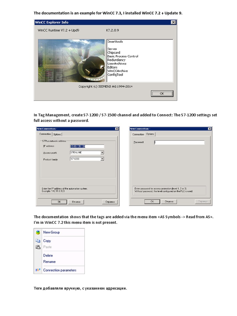The Documentation Is An Example For Wincc 7.3, I Installed Wincc 7.2 ...