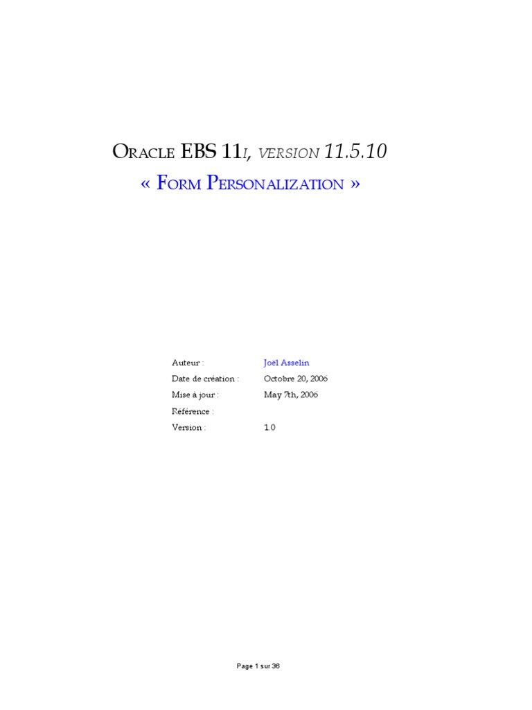 Examples of Oracle EBS Form Personalization | PDF | Menu (Computing) | Variable (Computer Science)