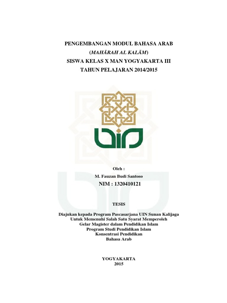 Pengembangan Modul Bahasa Arab Kalam | PDF