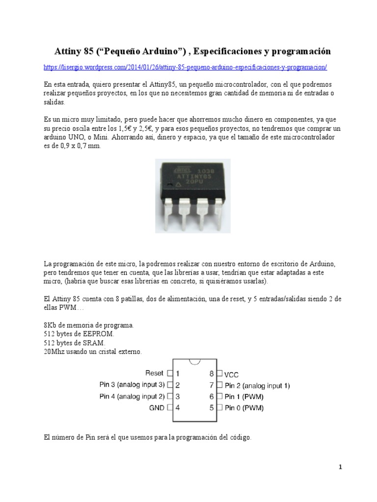 Attiny 85 | PDF | Arduino | Microcontrolador