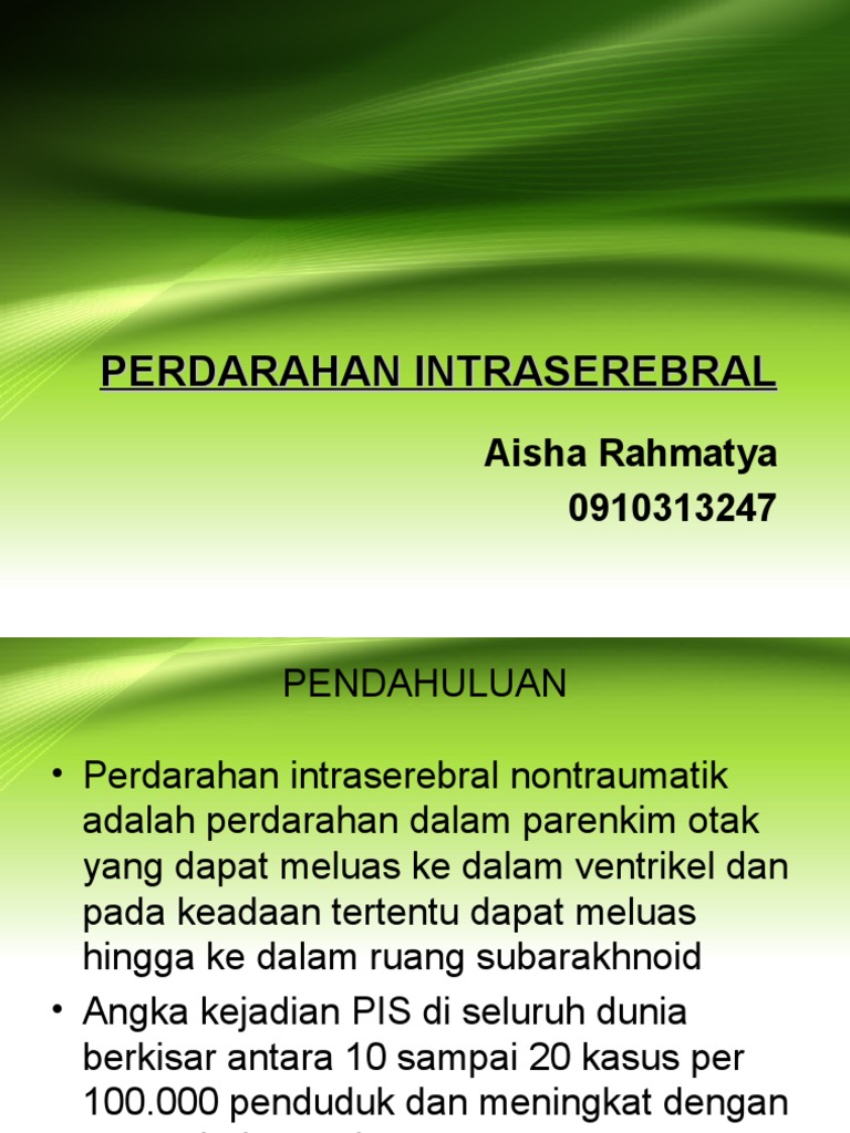 Perdarahan Intraserebral | PDF