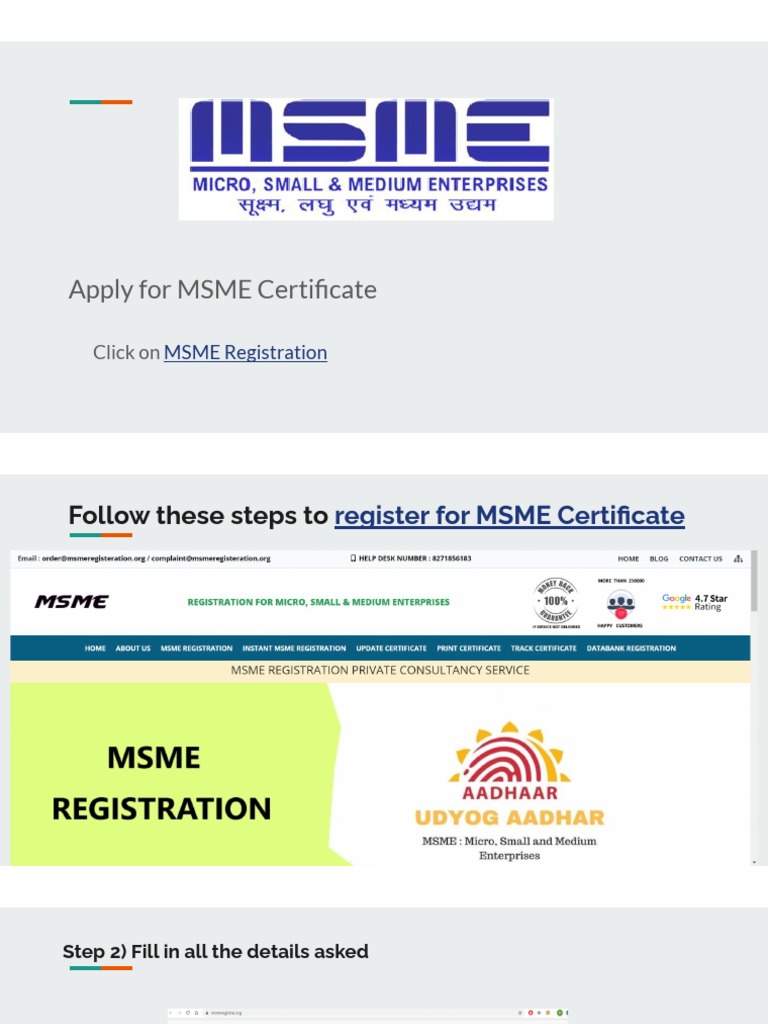 Msme Registeration | PDF