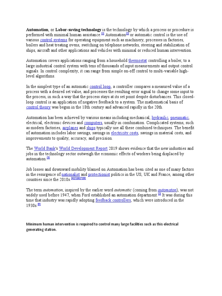 Automation Basics: Control Loops, Feedback, and Labor Savings | PDF ...