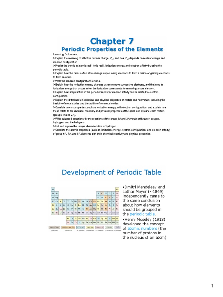 Development of Periodic Table | PDF | Periodic Table | Ion
