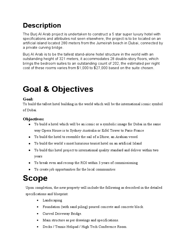 Goal & Objectives: Description | PDF | Business