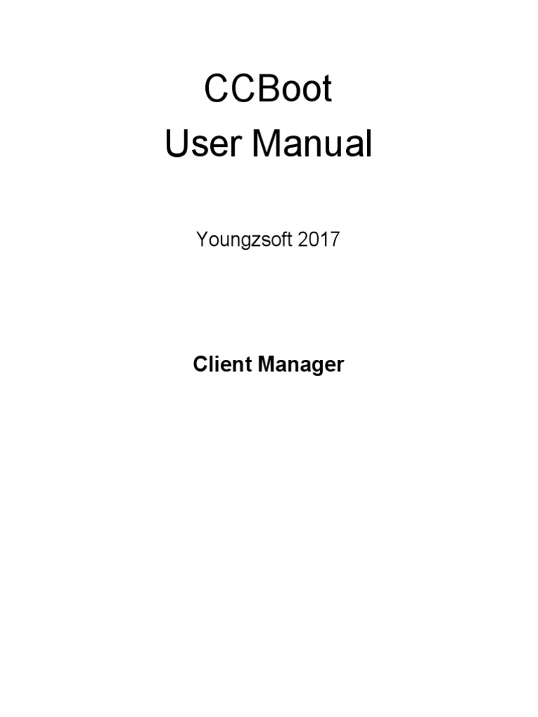 CCBoot Manual - Client Manager | PDF | Cache (Computing) | Booting