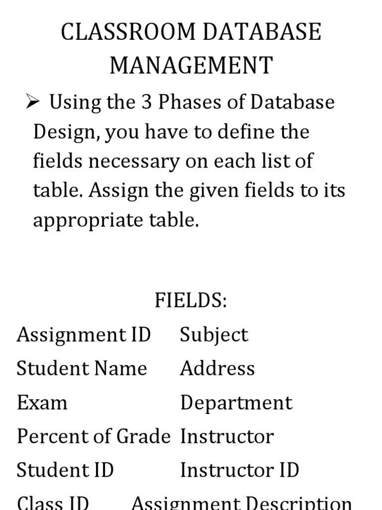 Classroom Database Design Guide | PDF