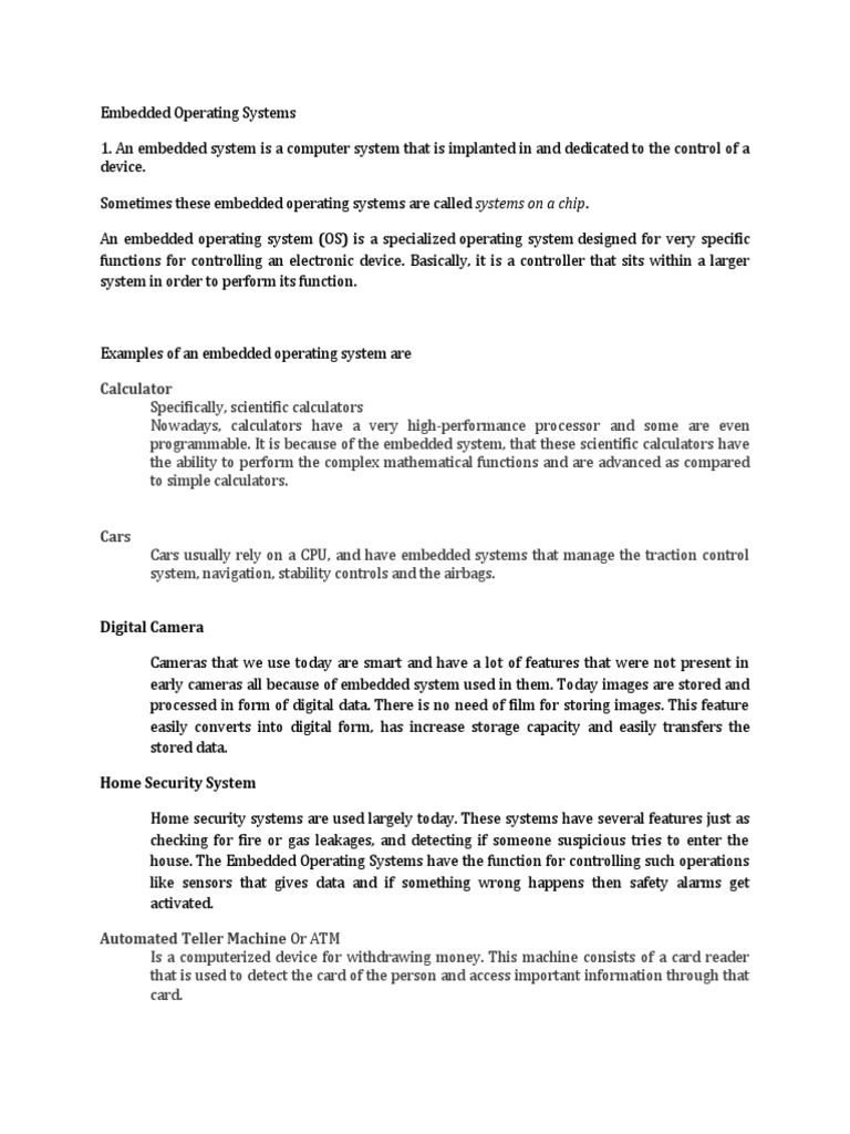 Embedded Operating Systems | PDF | Operating System | Linux