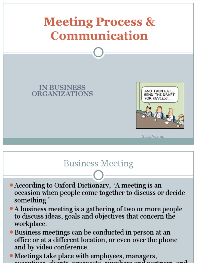 Meeting Process & Communication in Business Organizations | PDF | Business