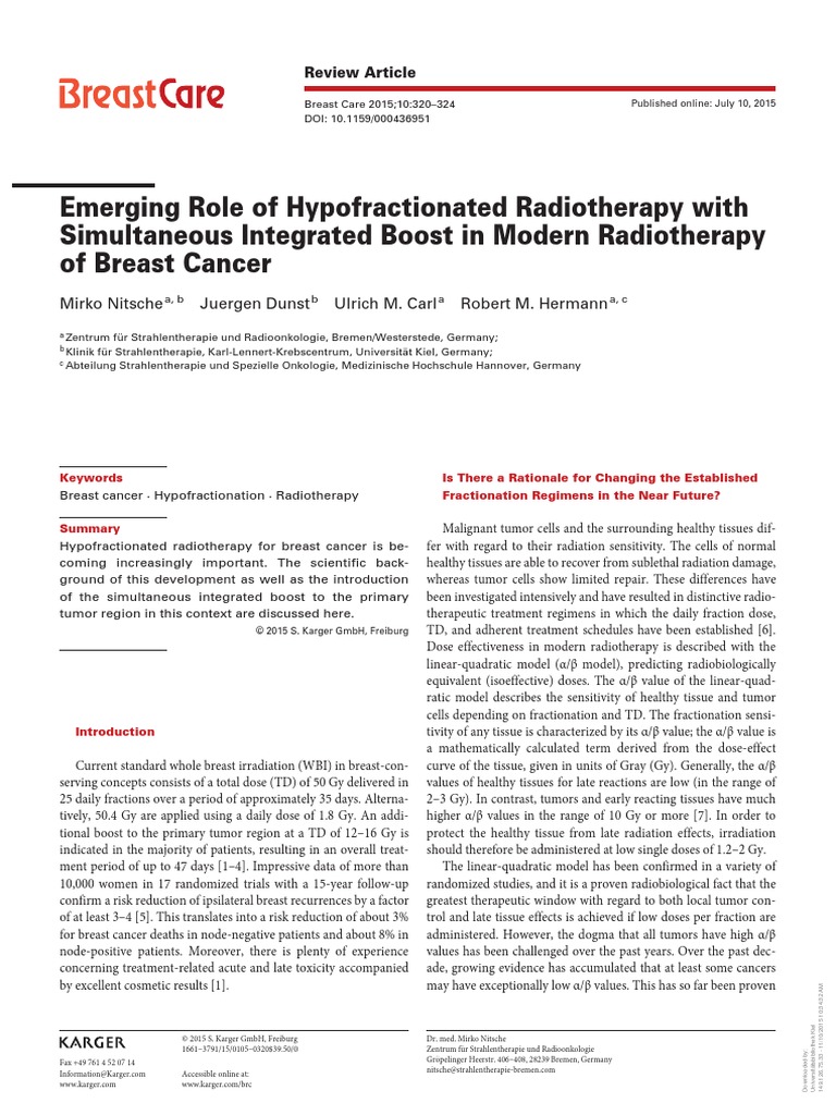 BreastCare - 2015 10320 324 | PDF | Radiation Therapy | Absorbed Dose