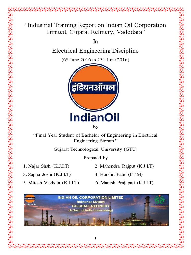 Industrial Training at IOCL Vadodara | PDF | Fossil Fuel Power Station ...