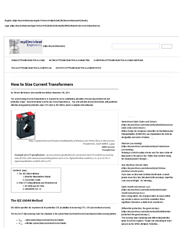 How To Size Current Transformers PDF | PDF | Electrical Components ...