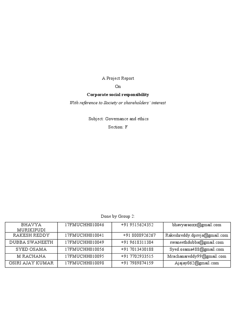 GE Project Report | Download Free PDF | Corporate Social Responsibility ...