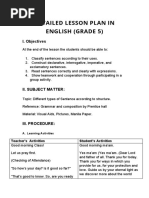 4 Types of Sentences Lesson Plan | PDF | Question | Sentence (Linguistics)