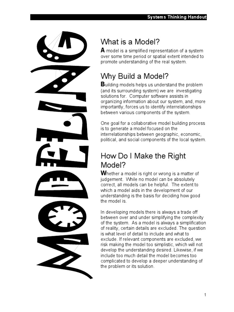 Modeling & System Handout | PDF | System | Systems Theory