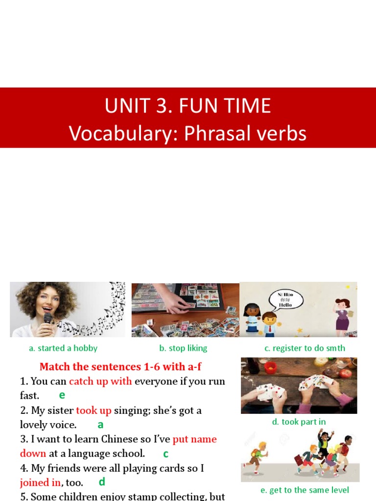 Unit 3. Vocab - Phrasal Verbs - C M Đ NG T | PDF